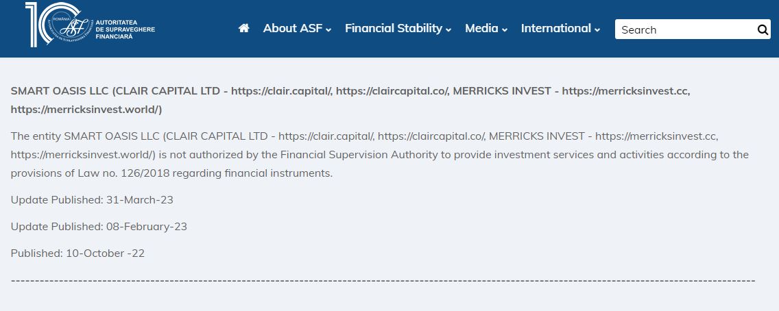 Clair Capital Review: Unreliable and Dangerous Broker